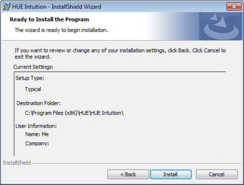 Installing HUE Intuition (Windows) – HUE