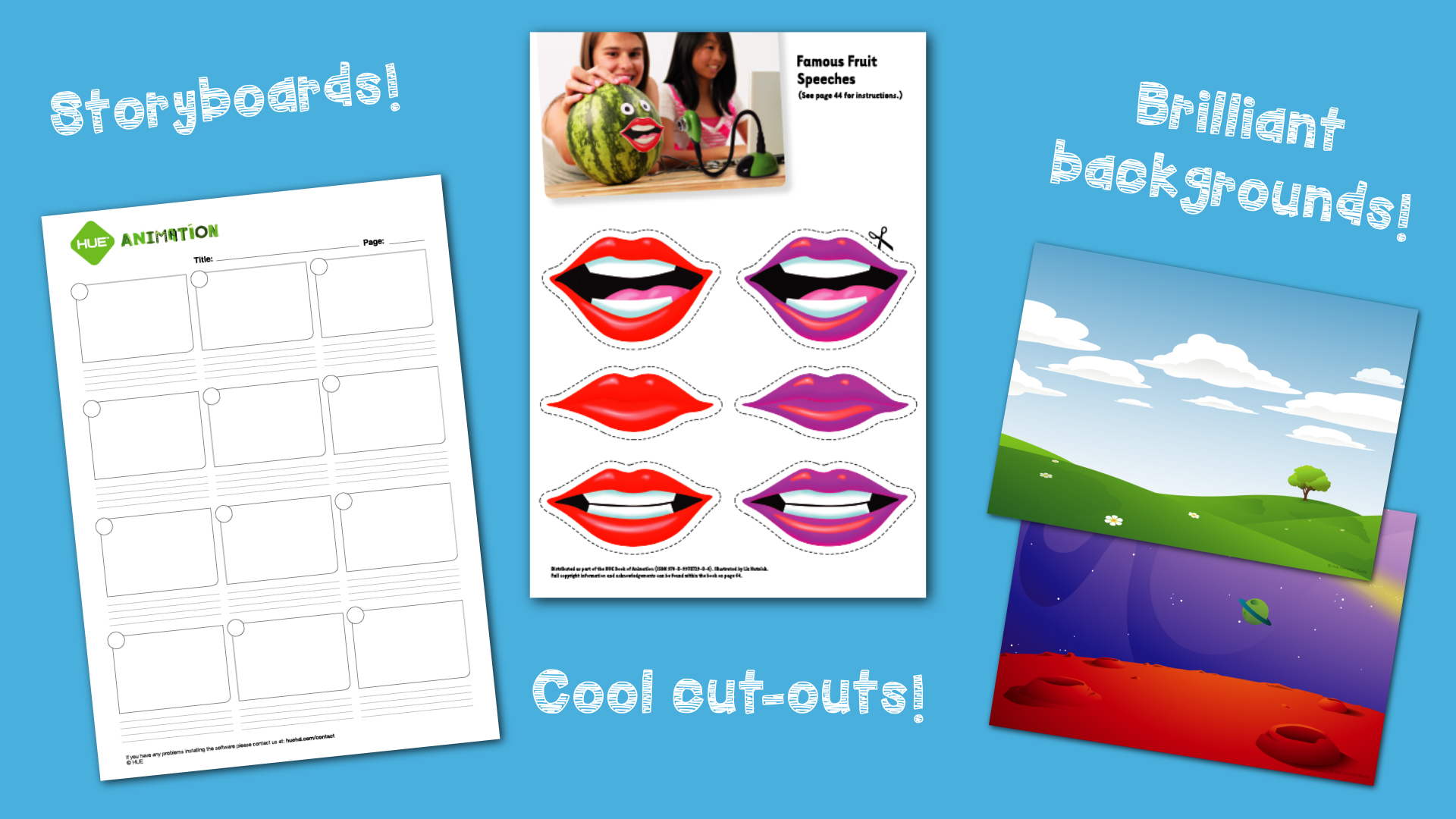 Free resources included with HUE Animation Studio – HUE