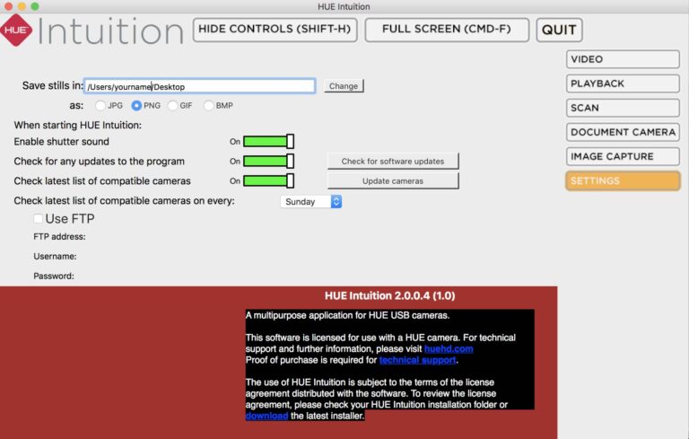 HUE Intuition: software features & usage – HUE