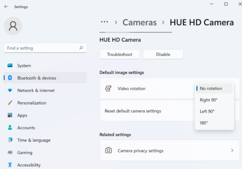 I am using HUE for online teaching and my image is inverted – HUE